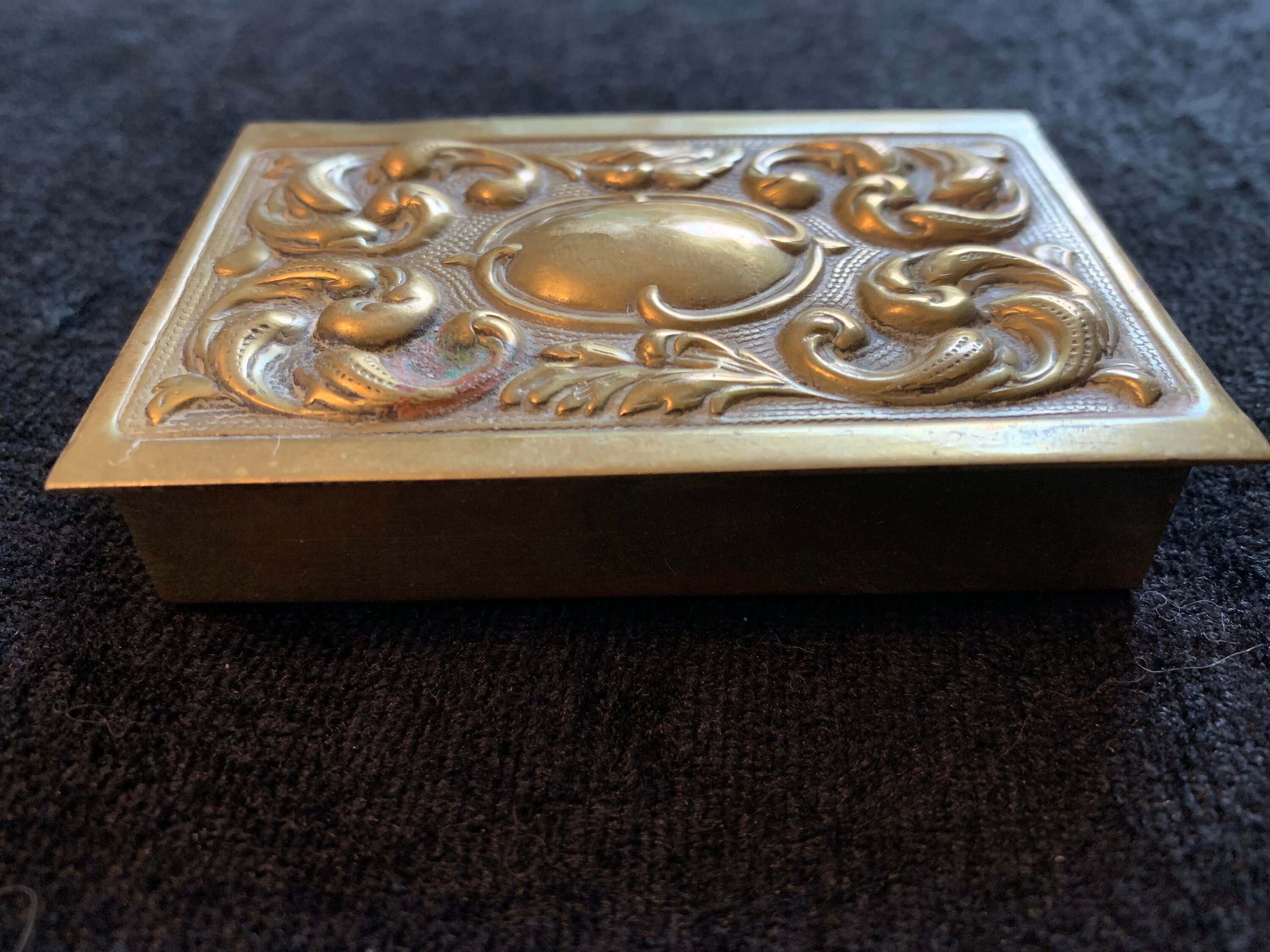 Antique Large Brass Match Box Cover / Sleeve - Etsy