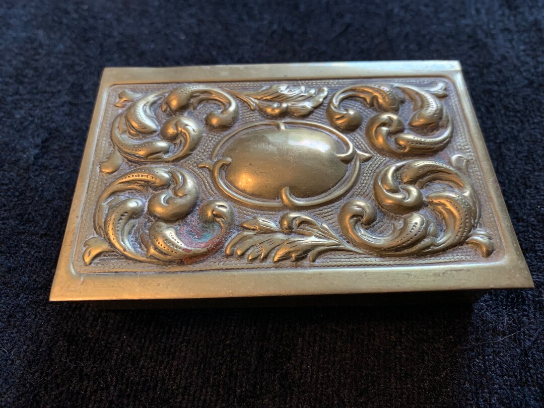 Antique Large Brass Match Box Cover / Sleeve - Etsy