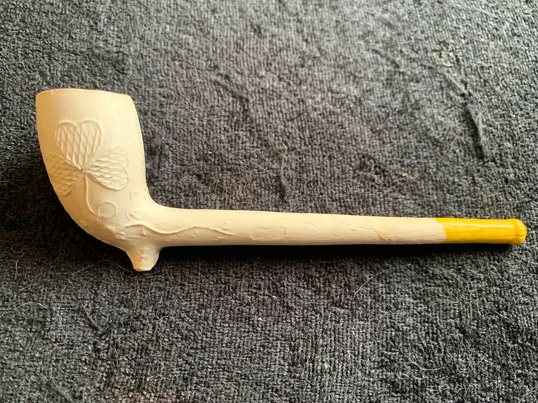 Antique Rare Used 19th Century Irish Harp and Clover Finish Clay Pipe ...