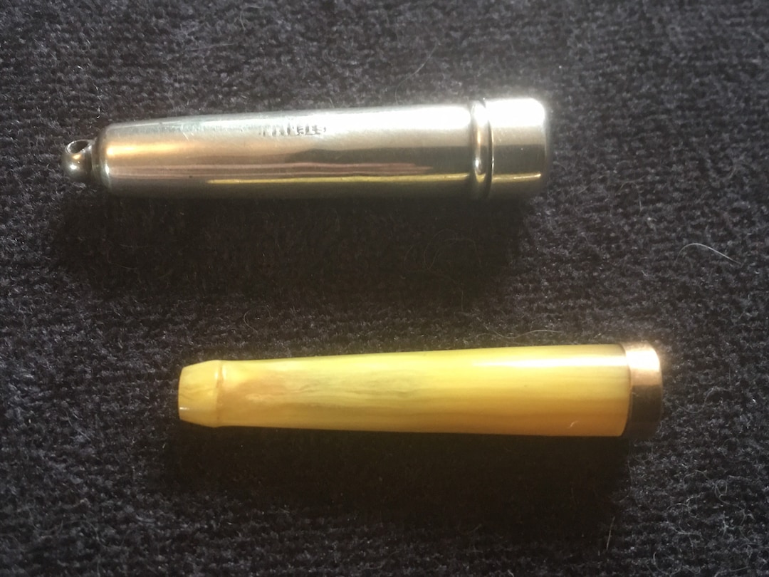 Antique Set Sterling Silver Cigarette Holder With 9ct Gold Tipped ...