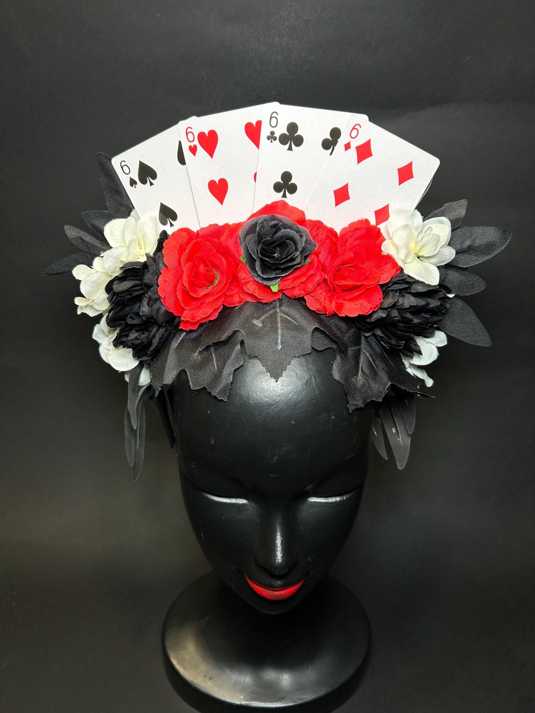 Viva Las Vegas Playing Card Headpiece Headdress - Queen of Hearts ...