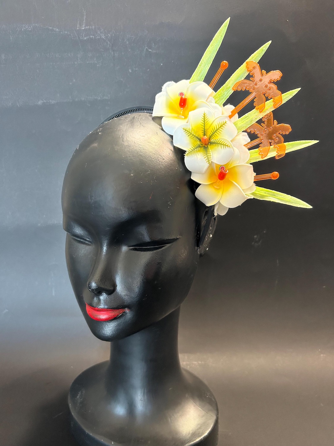 Fascinator Tiki Swizzle Sticks Cocktail Headpiece - Hawaiian Party ...
