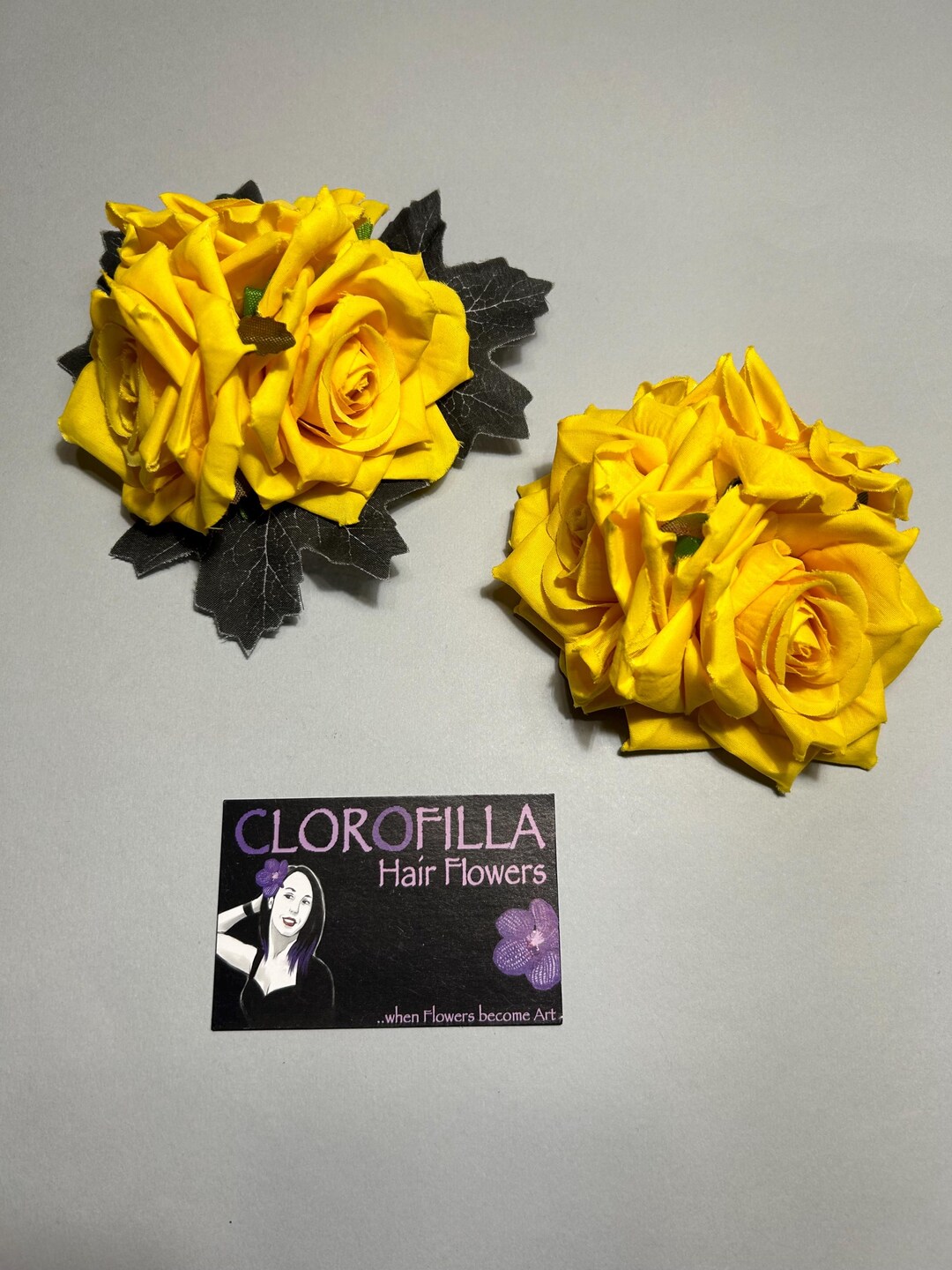 Yellow Roses Tris Hair Flower Clip Flamenco 1950s Pin up Rockabilly ...