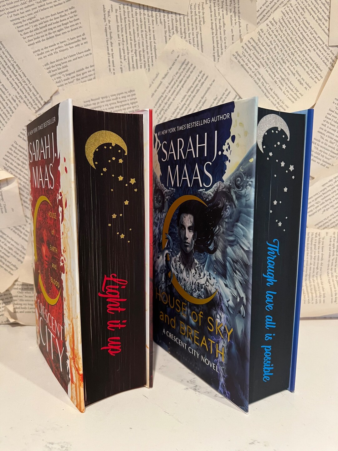 Crescent City Duo by Sarah J Maas With Sprayed and Stenciled Pages - Etsy