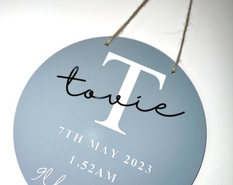 Wooden Birth Plaque New Baby Birth Announcement Baby Name - Etsy
