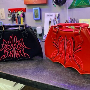 Bat Purse Hot Rod Pinstripe and Spiders That Glow - Etsy