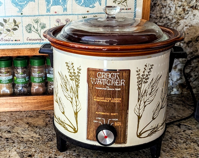 Vintage Hamilton Beach Crock Watcher 4 Quart Crock Pot Slow Cooker 415 ...