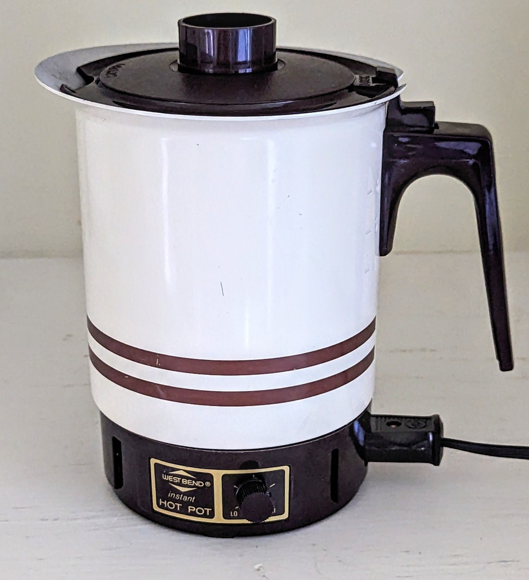 Vintage 1970's West Bend Instant Striped Hot Pot 36 Ounce 2-6 Cups 600 ...