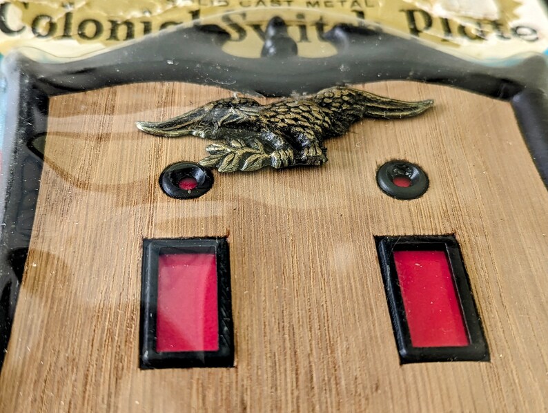 Vintage Mid-century Colonial Metal Double Light Switch Plate Cover ...