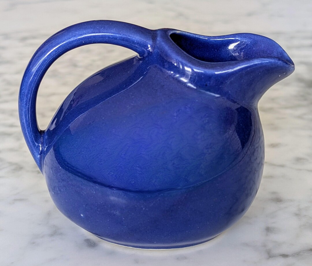 Vintage Small Retro Cobalt Blue Ball Tilted Creamer Pitcher Unmarked - Etsy