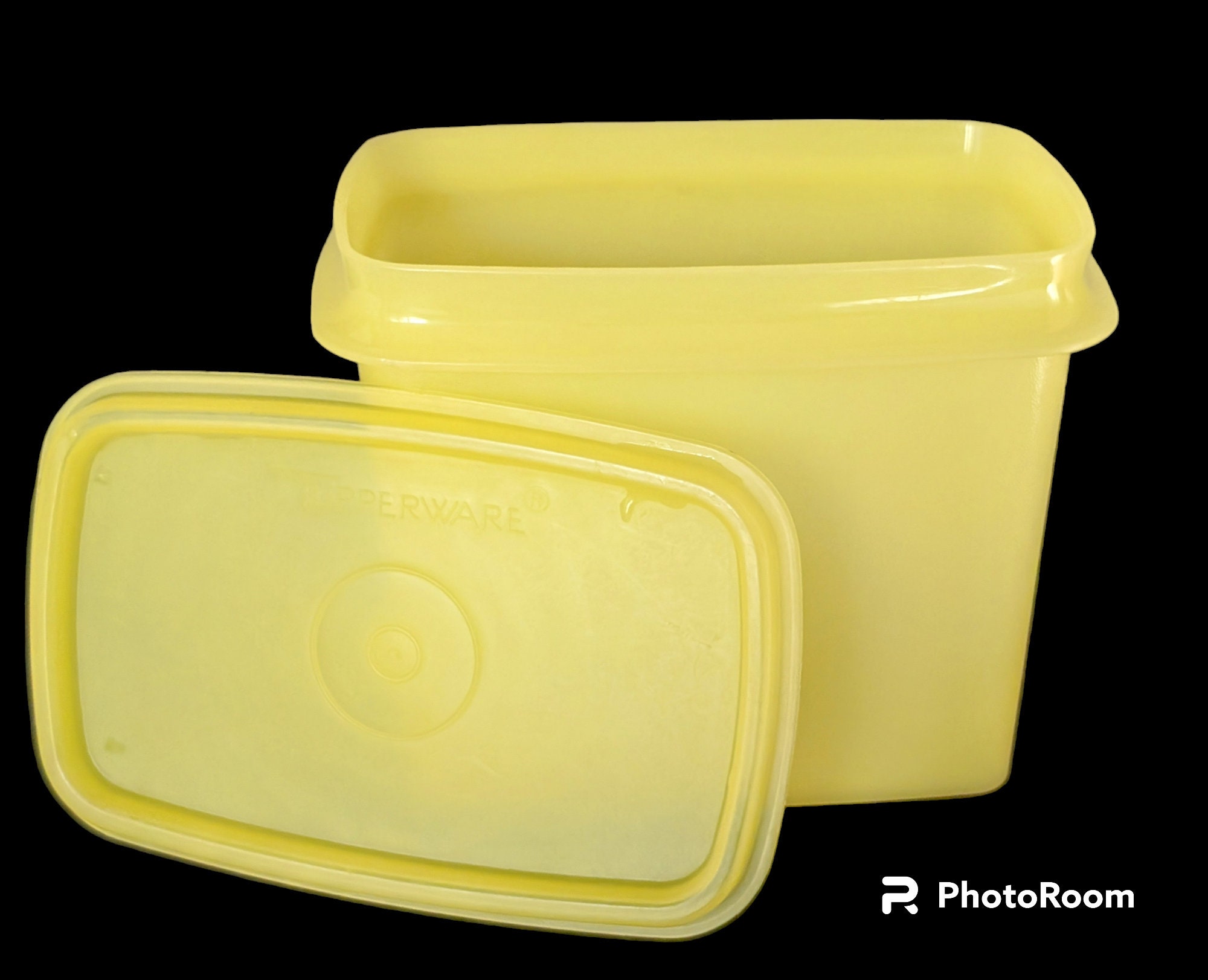 Vintage 1970 Tupperware Storage Container #1243-12 Shelf Saver Yellow ...