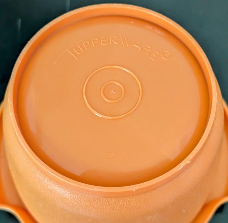 Vintage Tupperware #886-3 Retro Dark Orange Small Storage Container ...