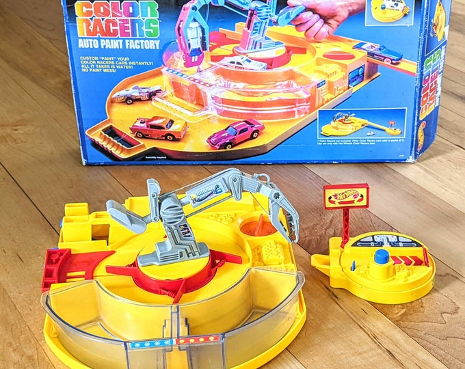 1988 Vintage Hot Wheels Color Racers Auto Paint Factory Play Set Rare ...
