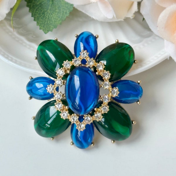 Gemstone Brooch - Etsy