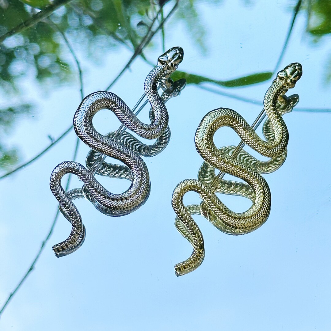 Statement Snake Brooch, Boho Snake Pin, Serpant Brooch, Serpent Lapel ...