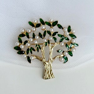 Vintage Tree Brooch Tree of Life Pearl Brooch Elegant - Etsy