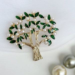 Vintage Tree Brooch Tree of Life Pearl Brooch Elegant - Etsy