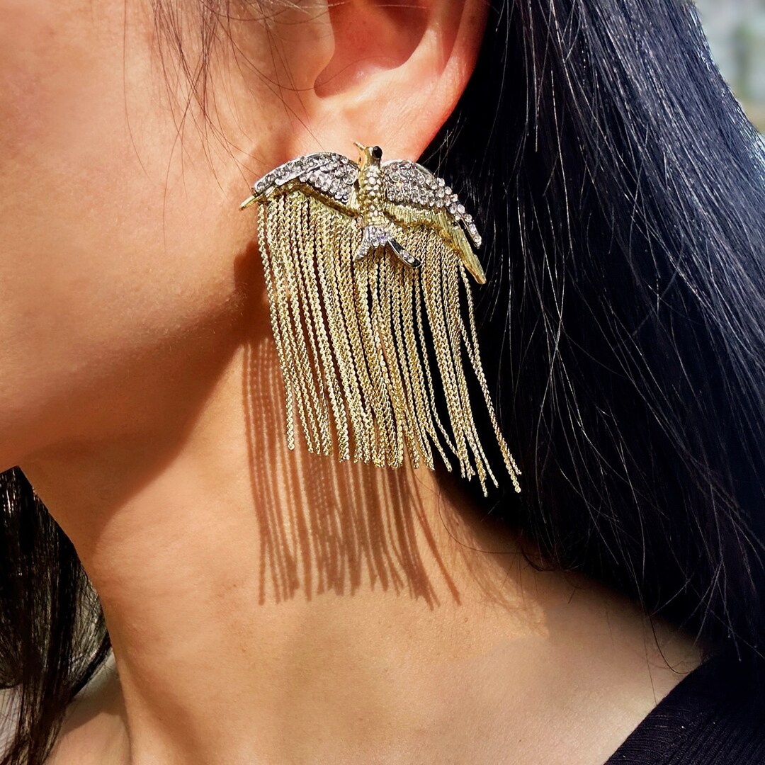 Dazzing Swallow Bird Earrings, Large Flying Bird Earrings, Nature ...