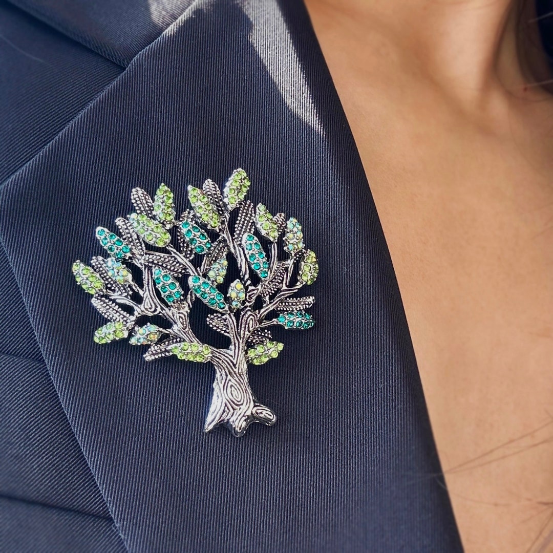Broche arbre de vie, broche arbre, broche pull en cristal, broche ...