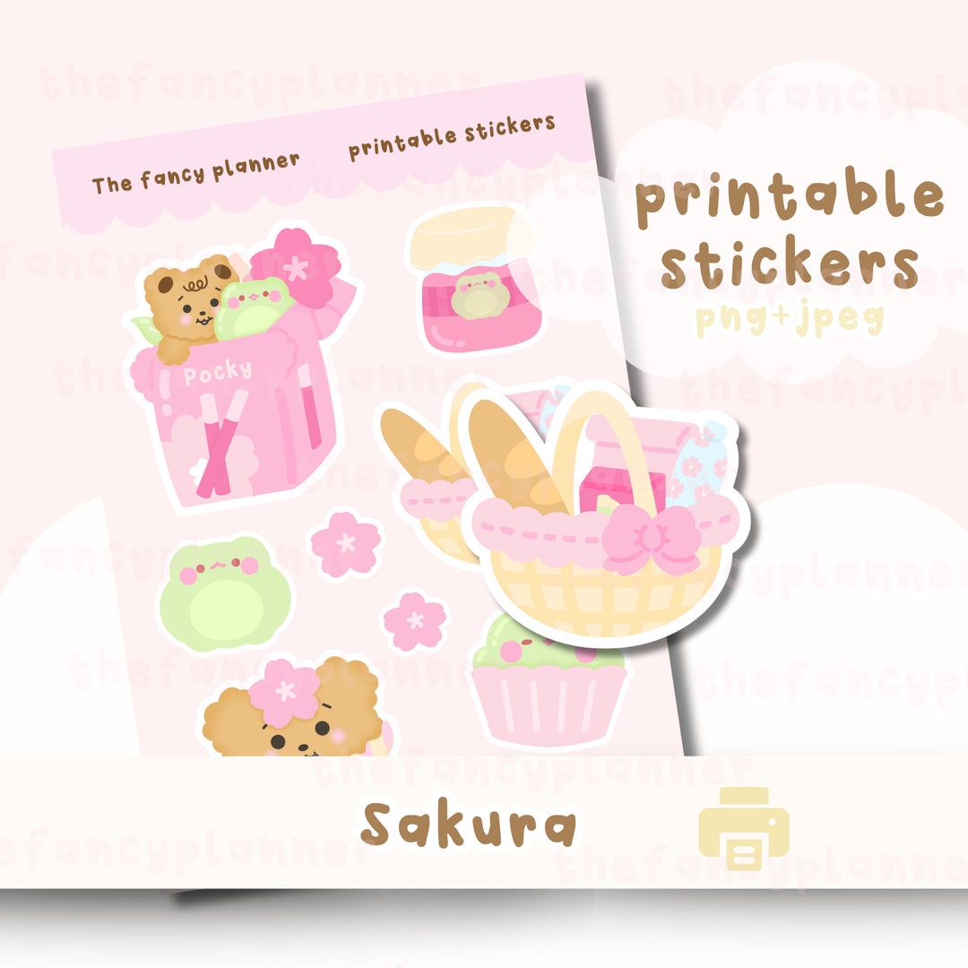 Sakura Printable Stickers Sheet/ Cute Printable Stickers/planner ...