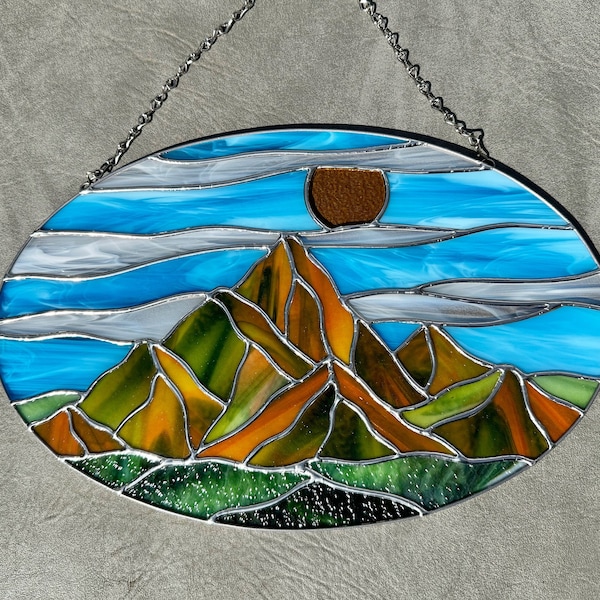 Mountain Stained Glass - Etsy