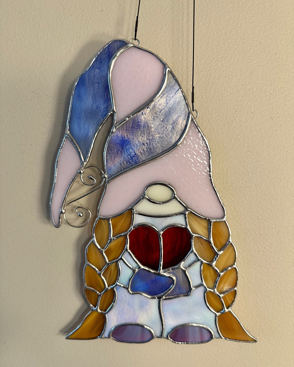 Lady Gnome With Braids and a Small Heart Valentine's Day - Etsy