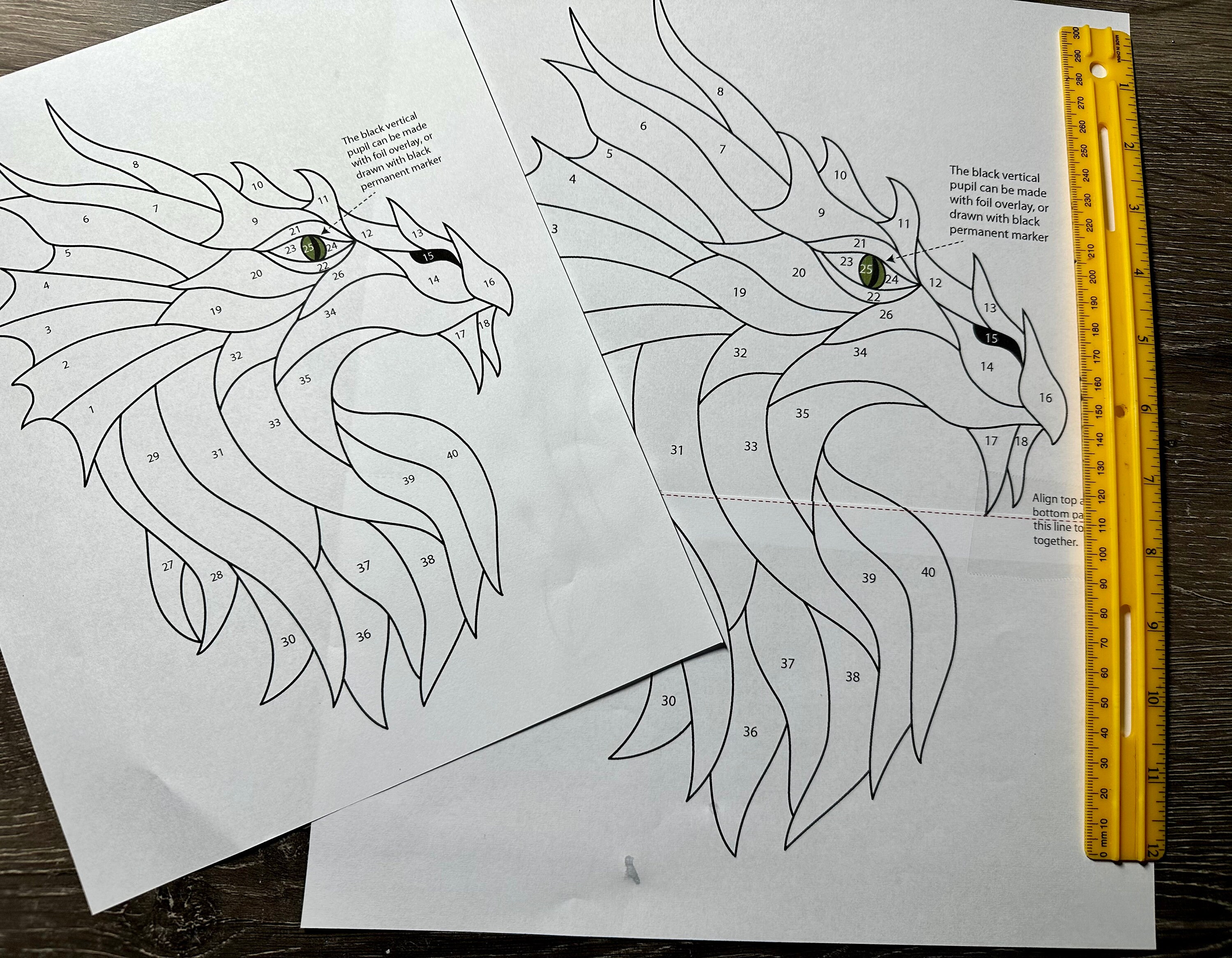 Digital (PDF) Stained Glass Pattern - Dragon's Head (profile) - Etsy