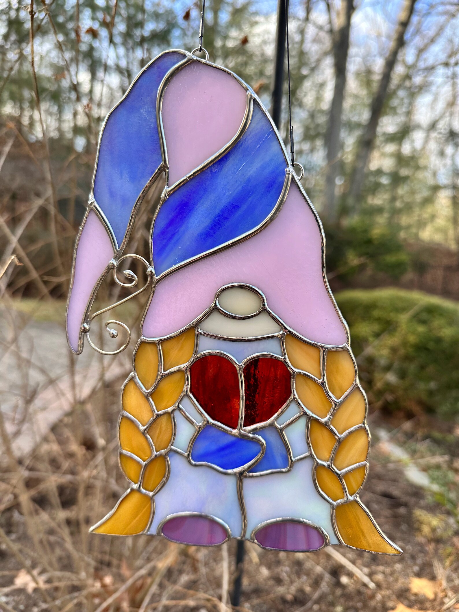 Lady Gnome With Braids and a Small Heart Valentine's Day - Etsy