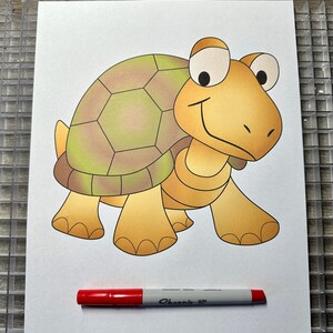 Digital PDF Stained Glass Pattern Smiling Cartoon-style Turtle - Etsy