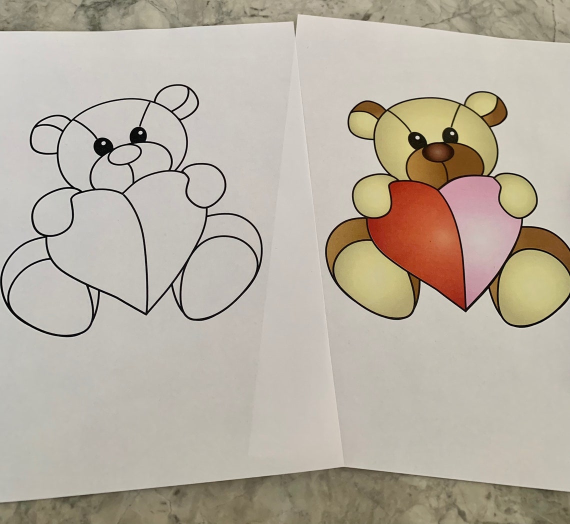 Digital PDF Pattern Teddy Bear With Red Heart | Etsy