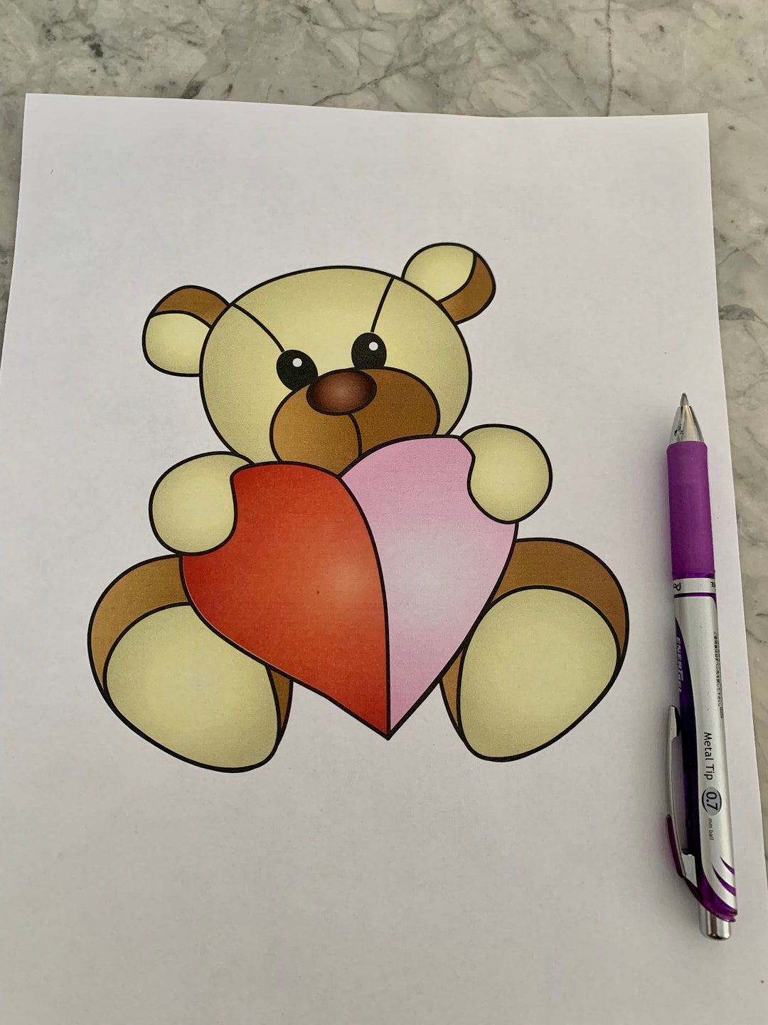 Digital (PDF) Pattern - Teddy Bear With Red Heart (valentin's Day ...