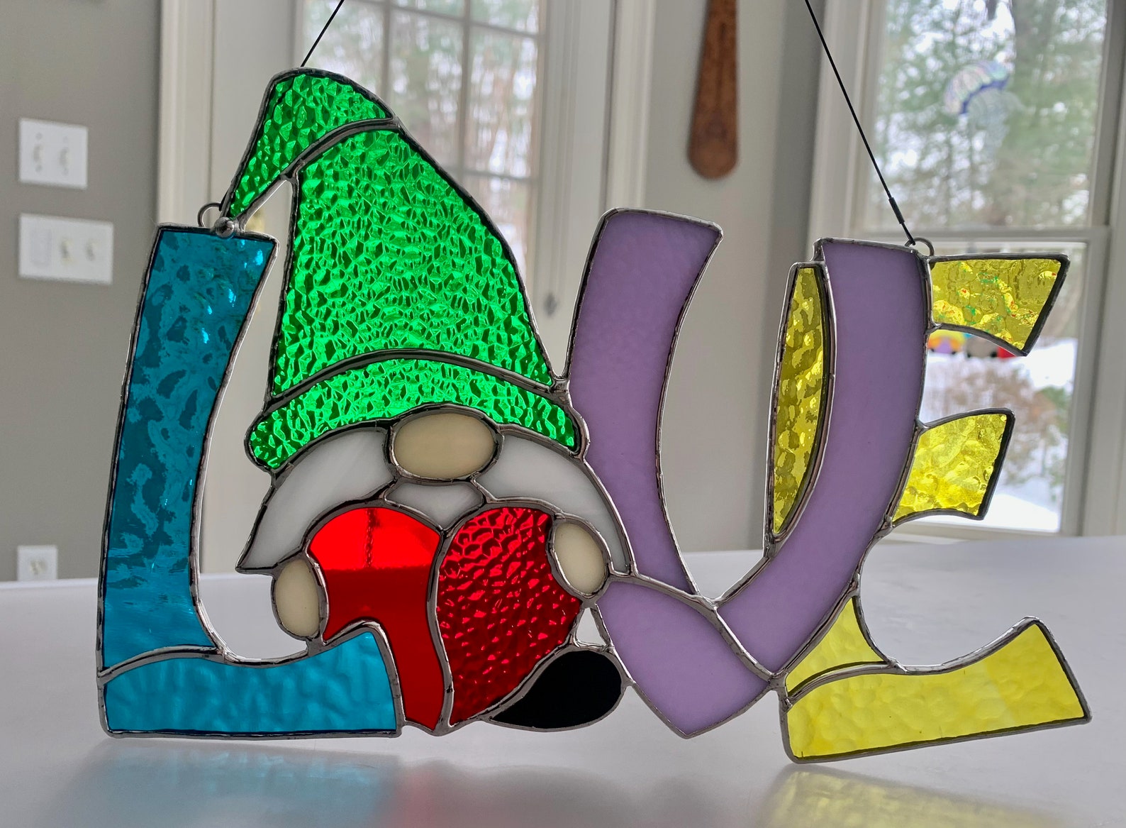 Digital (PDF) Stained Glass Pattern - LOVE and Gnome With Heart - Etsy