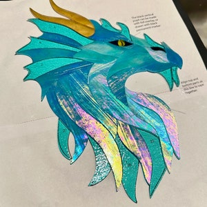 Digital (PDF) Stained Glass Pattern - Dragon's Head (profile) - Etsy