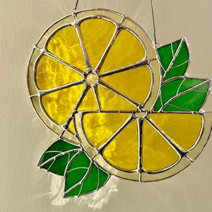 Digital (PDF) Stained Glass Pattern - Lemon Slices With Leaves - Etsy