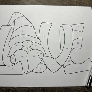 Digital (PDF) Stained Glass Pattern - LOVE and Gnome With Heart - Etsy