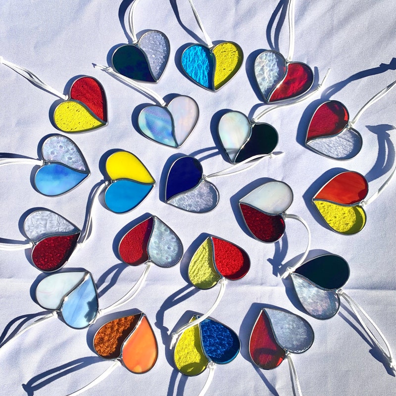 Stained Glass Hearts - Etsy