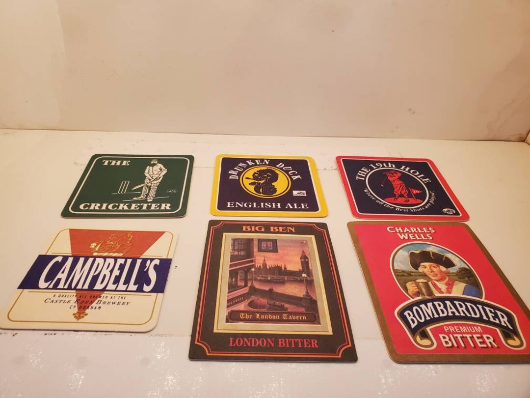 Set of 6 Pub Coasters, Thin - Etsy