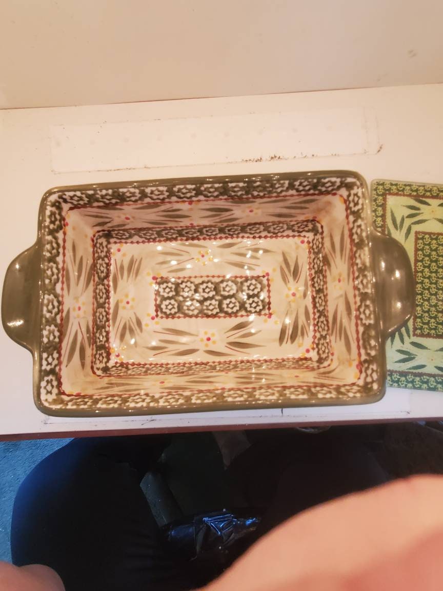 Temptations Green Old World Pattern Casserole Dish and Cutting Board - Etsy