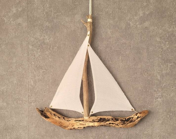 Segelboot Boot Treibholz zum Aufhängen Wanddeko maritime Deko Schiff ...