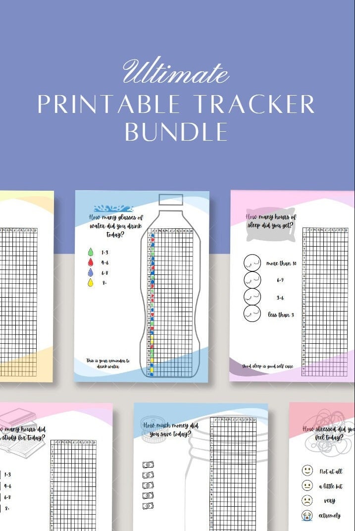 Printable Lifestyle/habit Tracker Bundle - Etsy