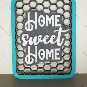 Home Sweet Home Rustic Farmhouse Decor Sign Chicken Wire Pattern Decor ...