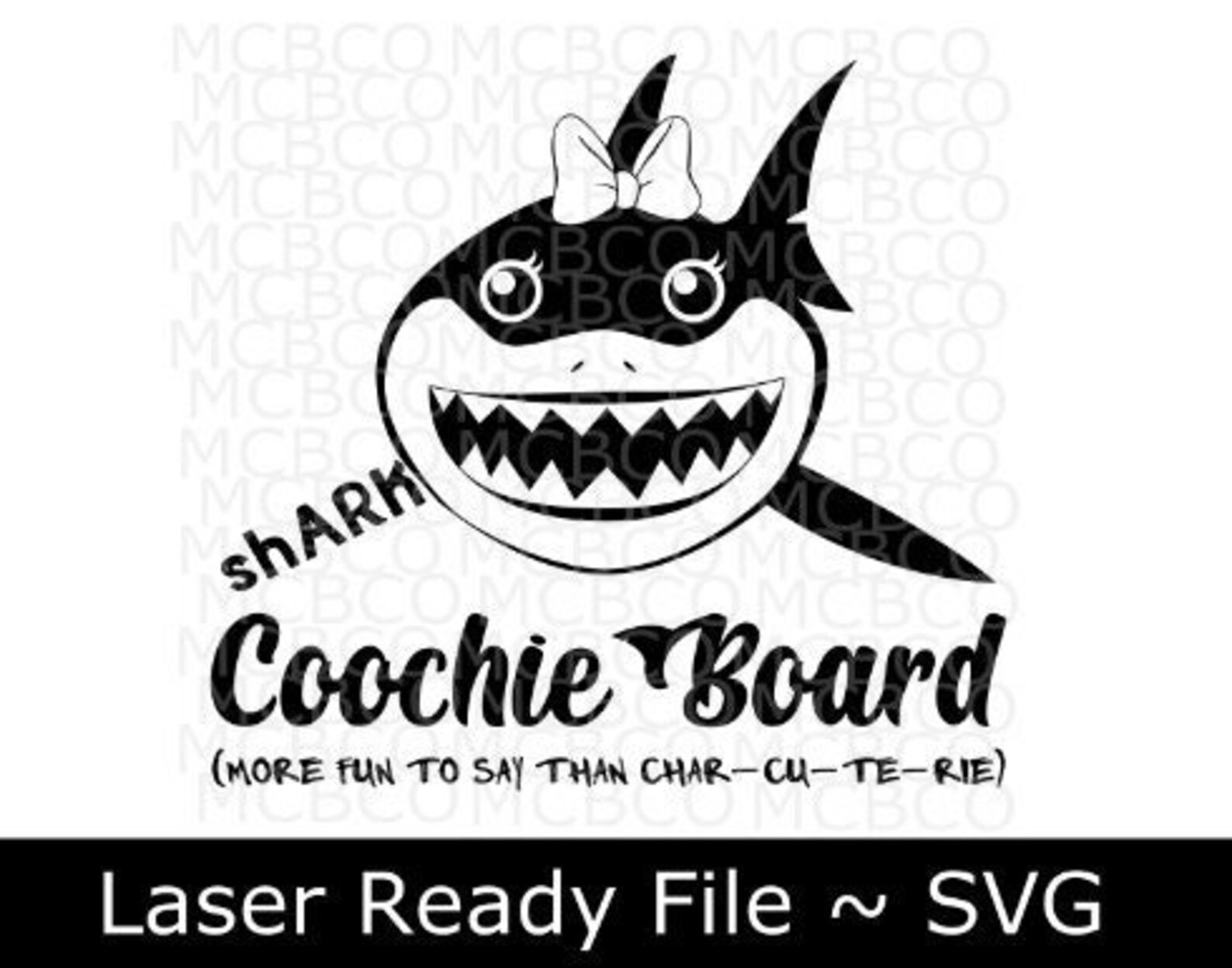 Cute Shark Coochie Board Svg | Charcuterie Board Svg File | Glowforge ...