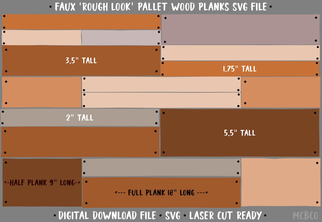 Pallet Wood Planks Svg Laser Cut File - Faux Pallet Wood Svg ...