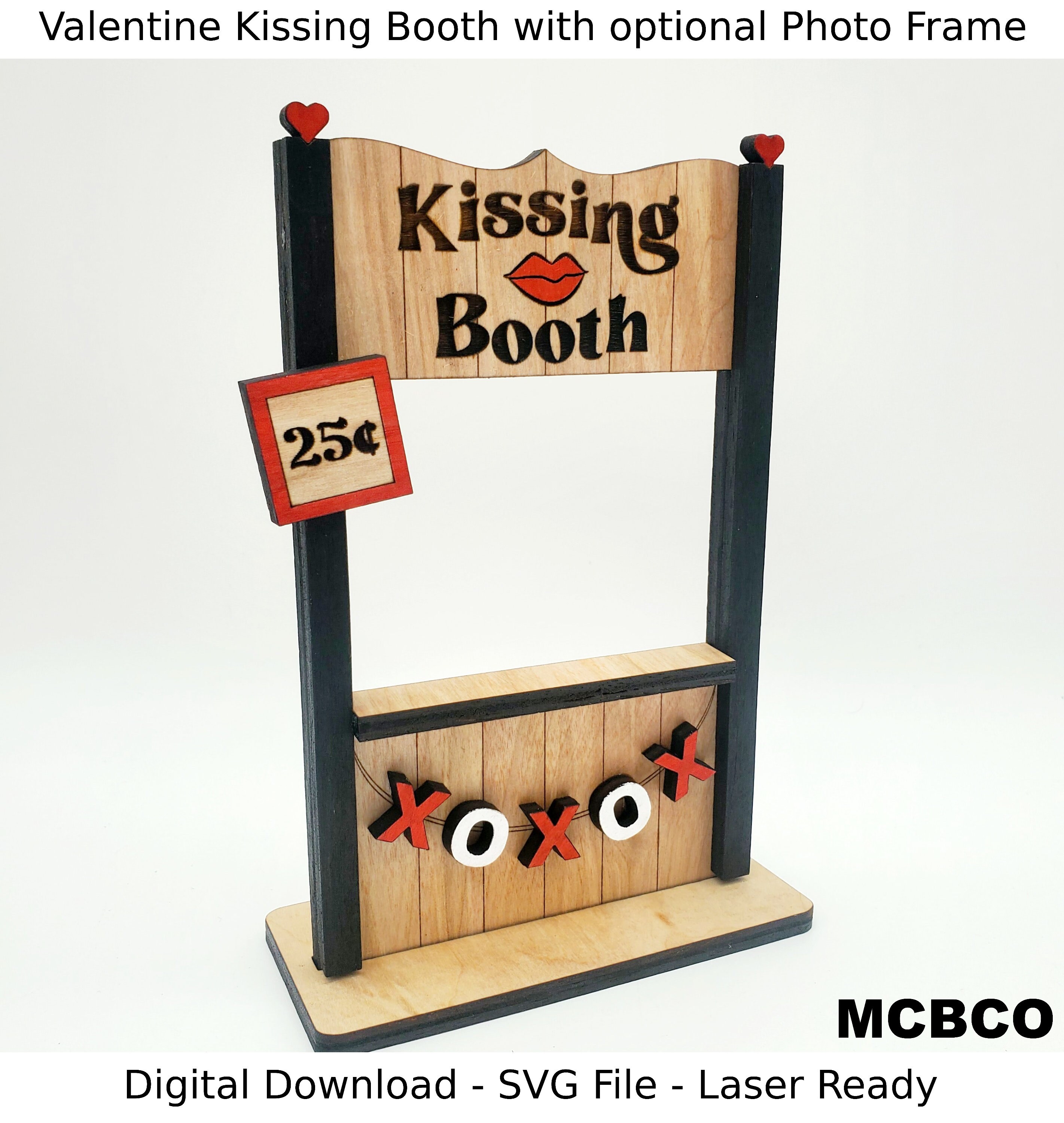 Valentine Kissing Booth Photo Frame Svg File - Valentine Tiered Tray ...