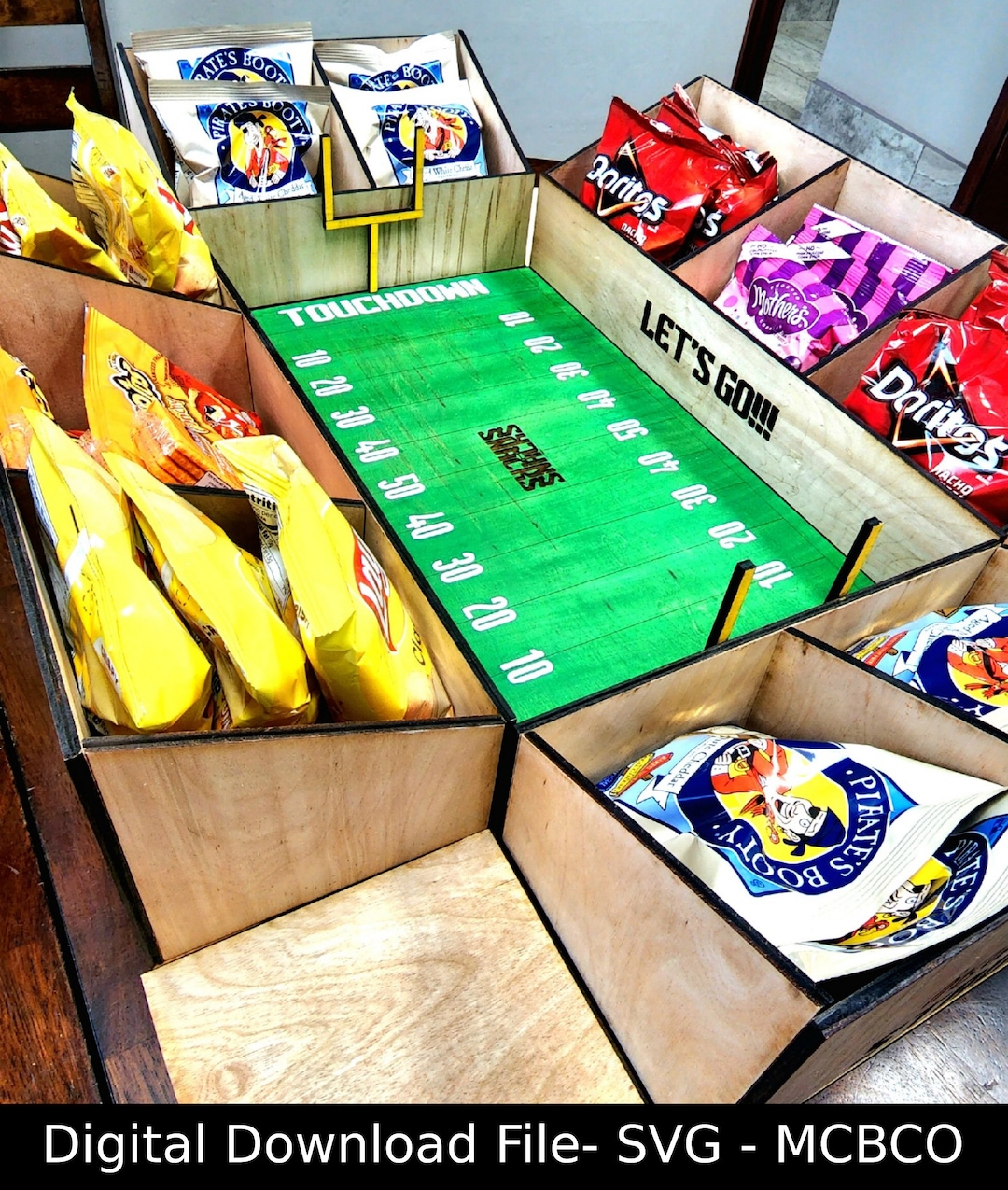 Football Snack Stadium SVG - Laser Cut Svg File - Football Stadium Tray ...