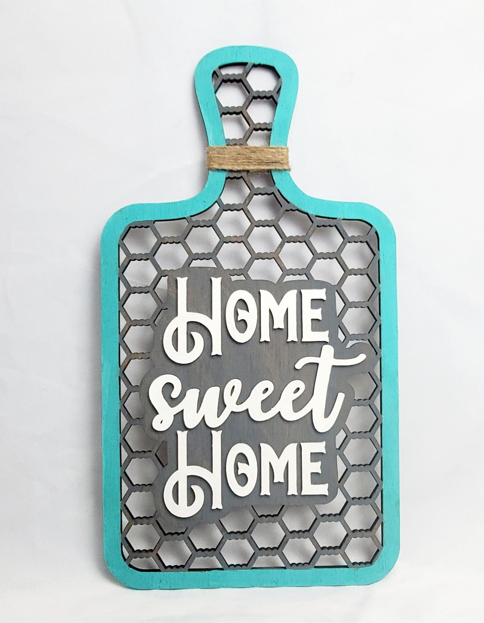 Home Sweet Home Rustic Farmhouse Decor Sign Chicken Wire Pattern Decor ...
