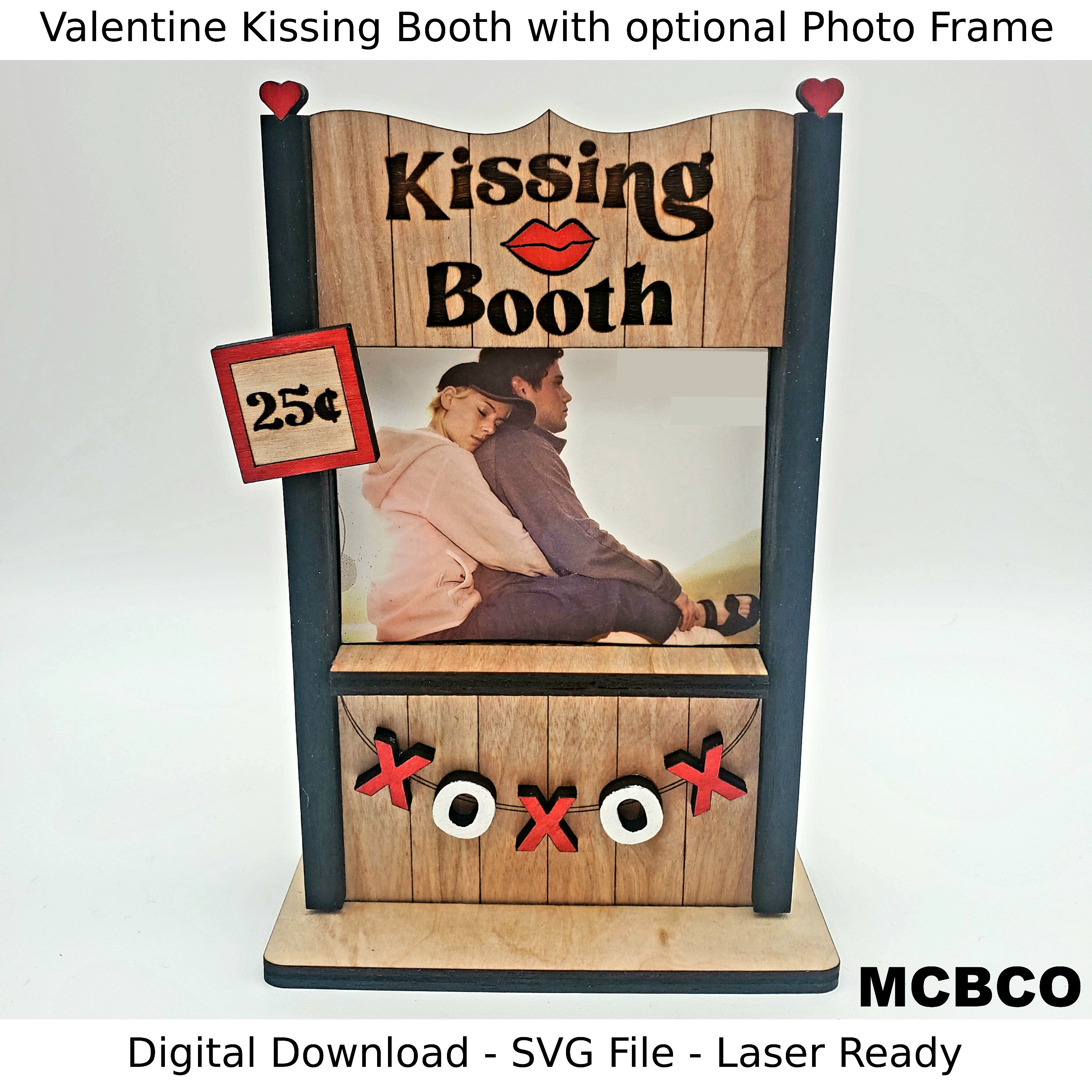 Valentine Kissing Booth Photo Frame Svg File - Valentine Tiered Tray ...