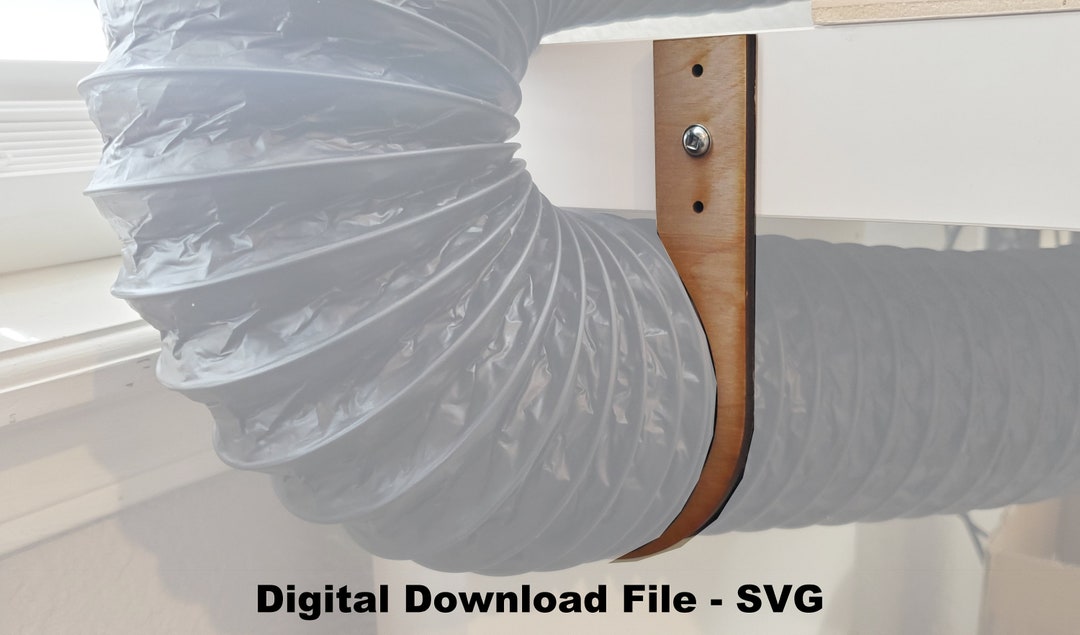 Vent Hose Hanger Hook SVG File - Fits 4" Flex Hoses - Glowforge Hose ...