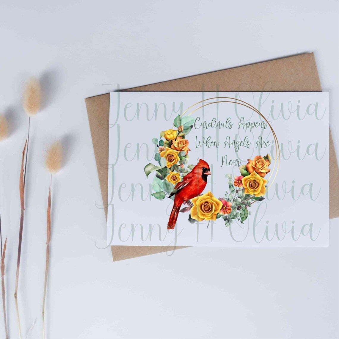 Cardinal PNG Red Cardinal Yellow Roses in Memory - Etsy