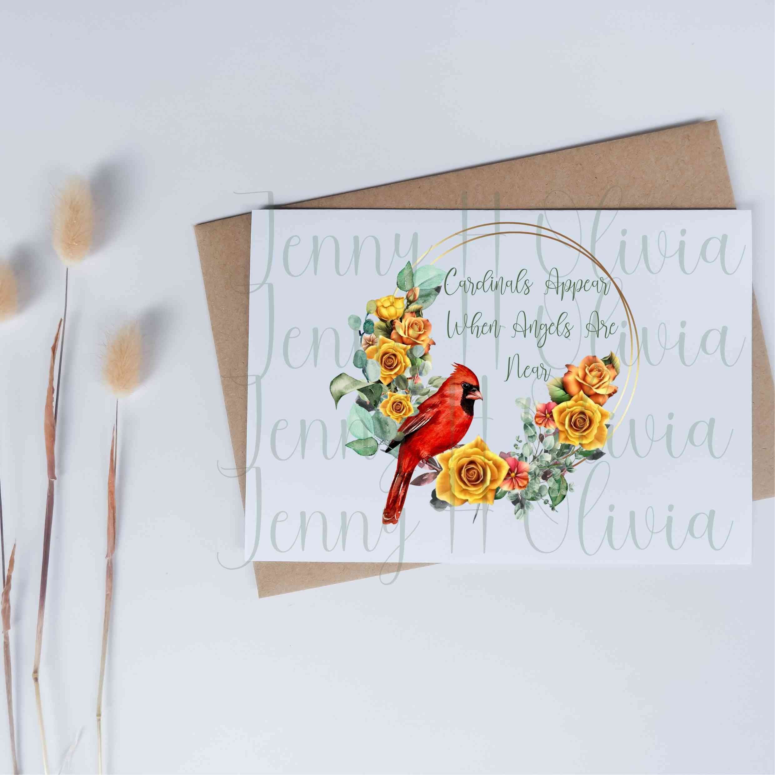 Cardinal PNG Red Cardinal Yellow Roses in Memory - Etsy
